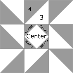 Indiana Puzzle Quilt Block Pattern: 6", 9" and 12"