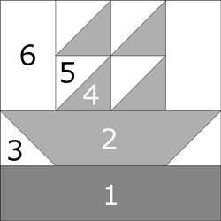 Sailboat Quilt Block Pattern: 4", 6", 8" and 12" sizes